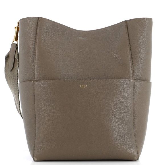 Celine | Bags | Celine Sangle Seau Bag Calfskin Large Neutral | Poshmark